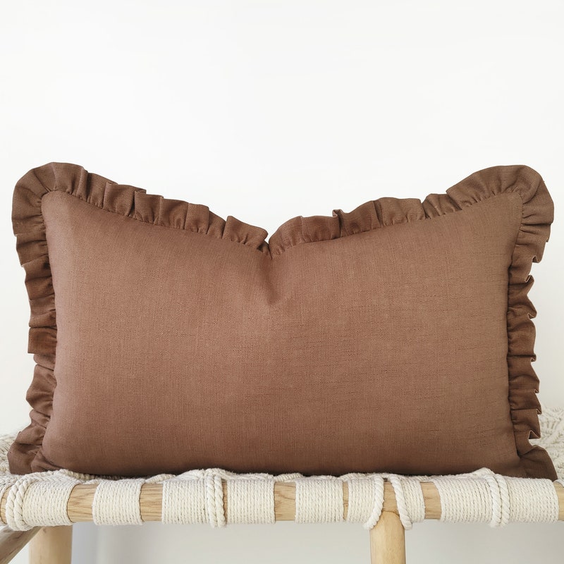 Brown Linen Pillow - Etsy