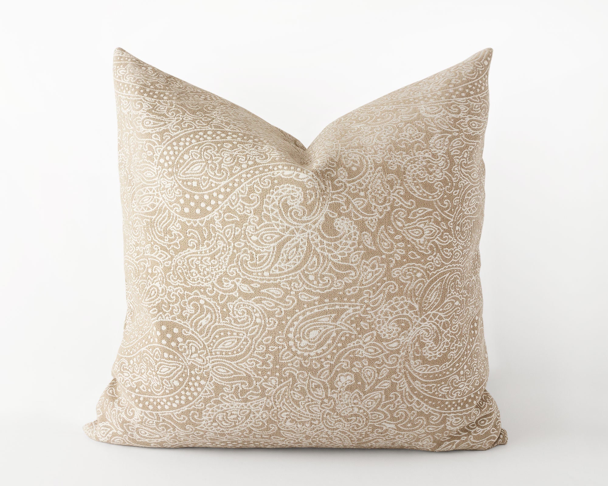 Beige Patterned Decorative Pillow Cover Textured Neutral - Etsy