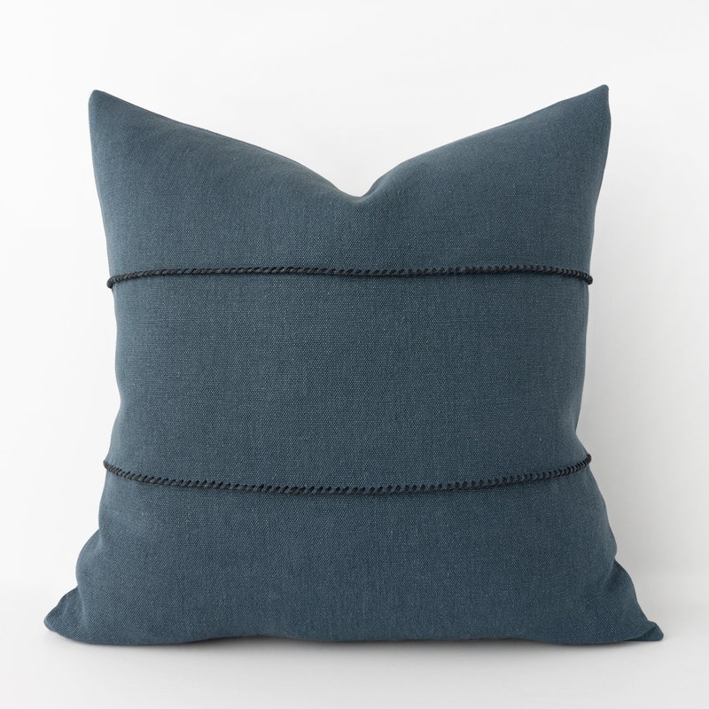 Grey Slate Blue Pillows - Etsy