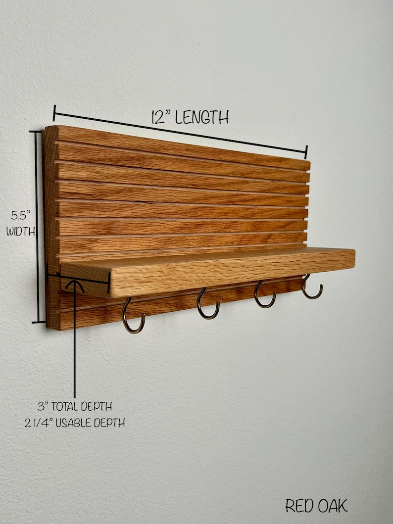 Solid Wood Entryway Organizer | Key Holder | Walnut | Cherry | Oak ...