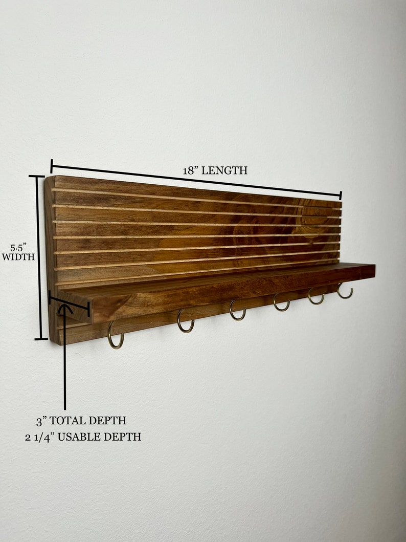 Entryway Organizer Key Holder Quality Wood Shelf - Etsy