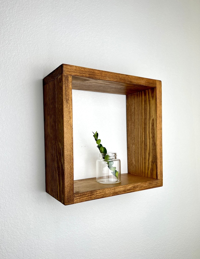 Floating Cube Shelf Large Quality Wood Shelf Hanging - Etsy