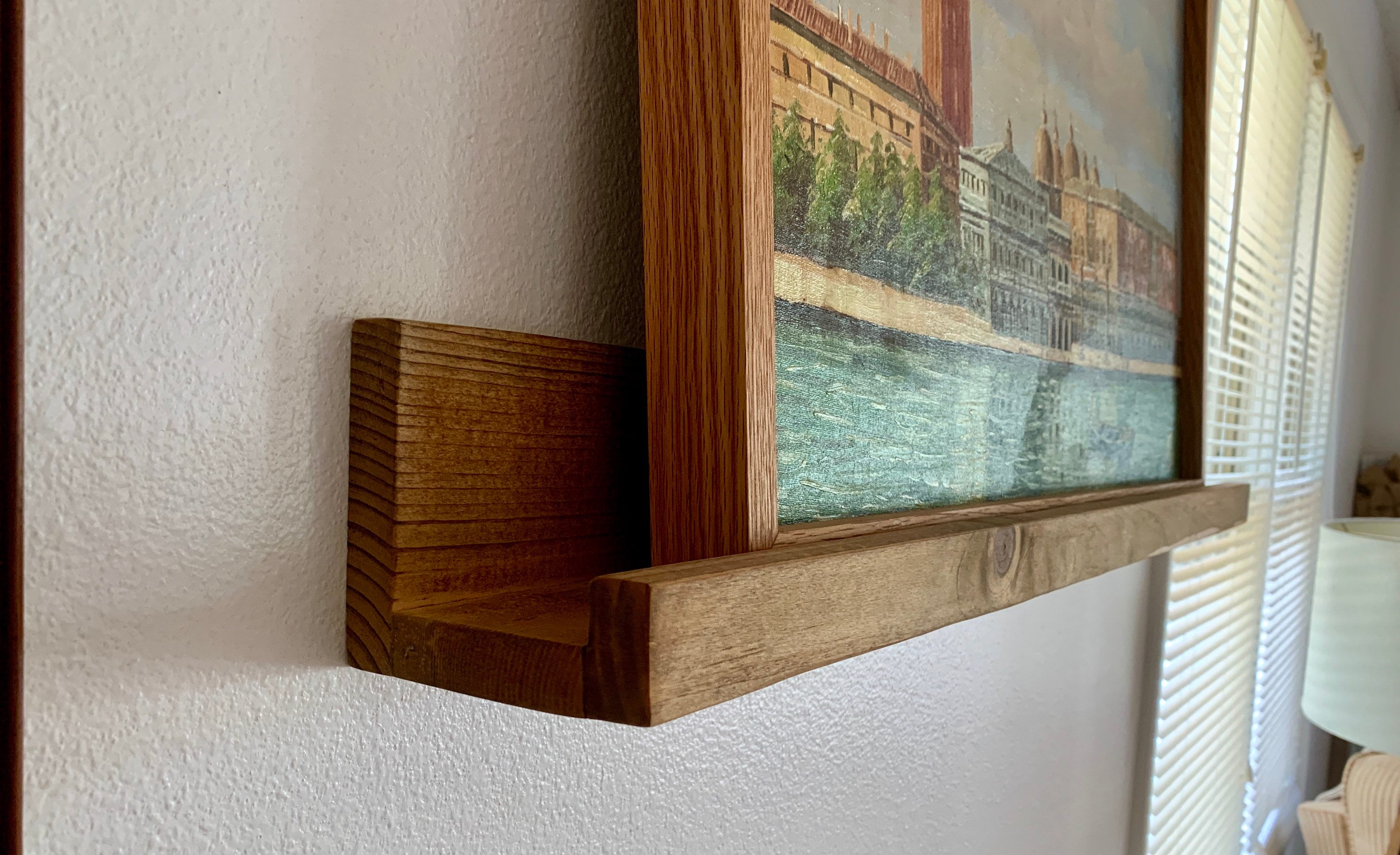 Floating Picture Ledge Shelf – Wall-mounted Wooden Shelf for Photos ...