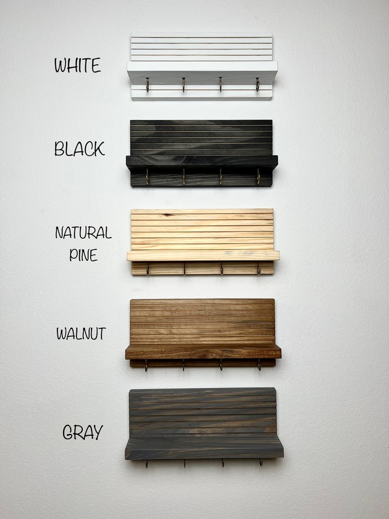 Entryway Organizer Key Holder Quality Wood Shelf - Etsy