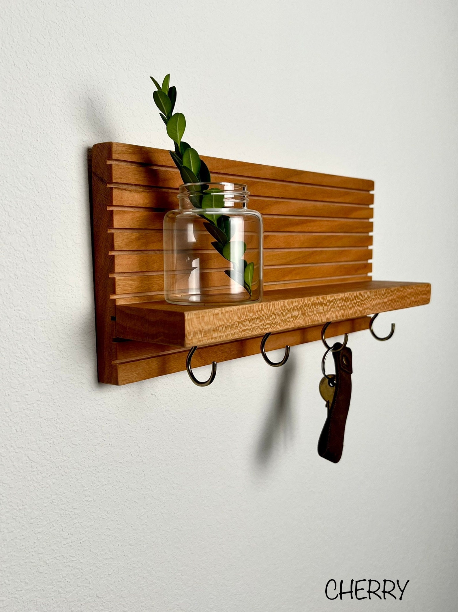 Solid Wood Entryway Organizer | Key Holder | Walnut | Cherry | Oak ...