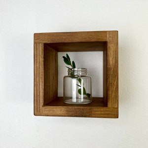 Small Floating Cube Shelf | Quality Wood Shelf | Hanging Plant Display ...