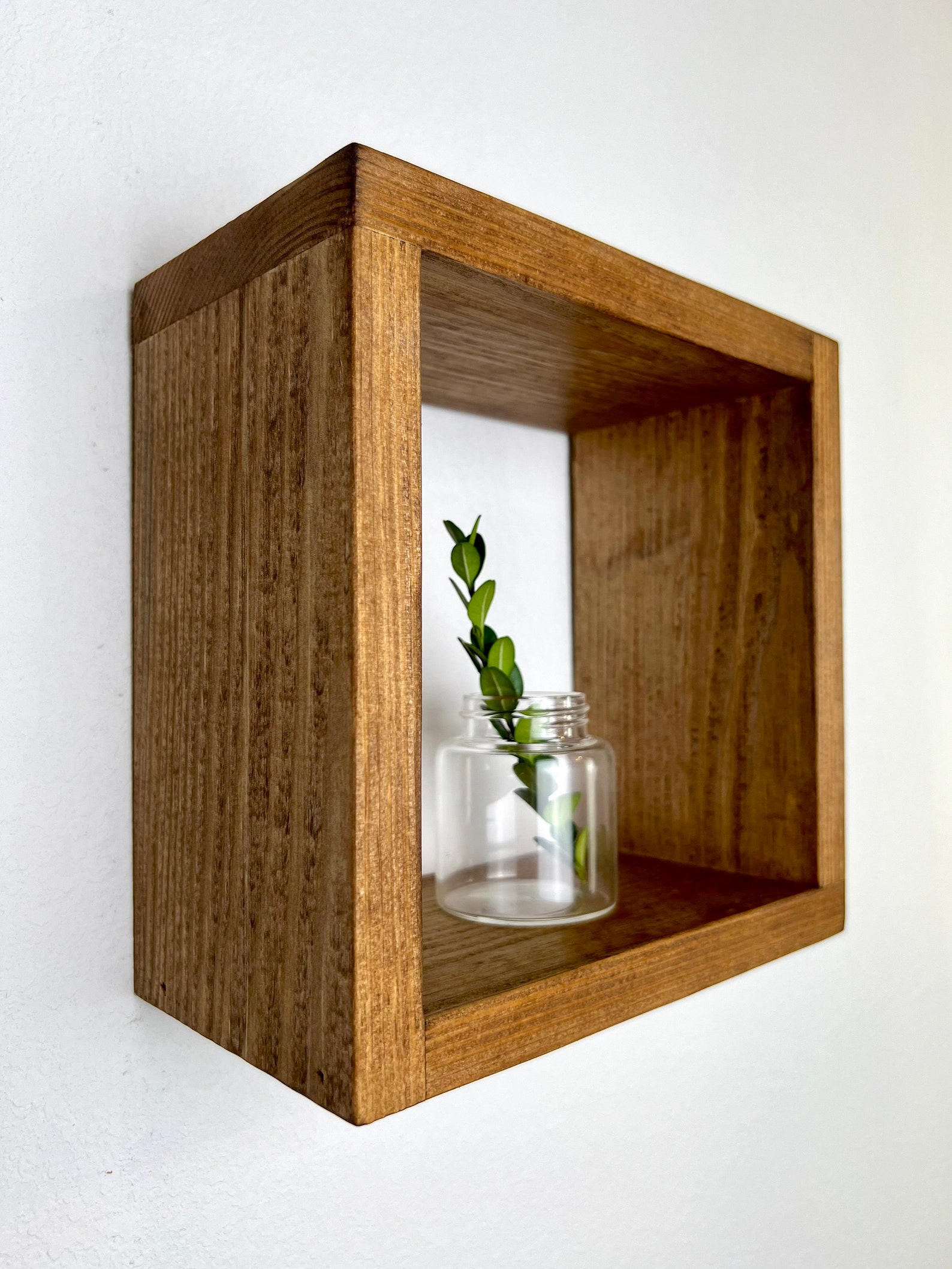Floating Cube Shelf Medium Quality Wood Shelf Hanging - Etsy
