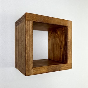 Small Floating Cube Shelf | Quality Wood Shelf | Hanging Plant Display ...