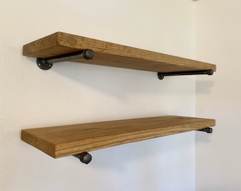 Floating Shelf With Industrial Pipe Brackets, 10 Inch Width - Etsy