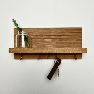 Solid Wood Entryway Organizer Key Holder Walnut Cherry - Etsy