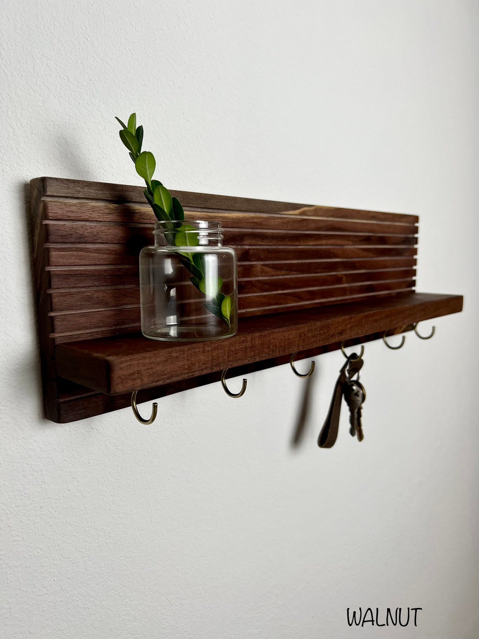 Solid Wood Entryway Organizer | Key Holder | Walnut | Cherry | Oak ...