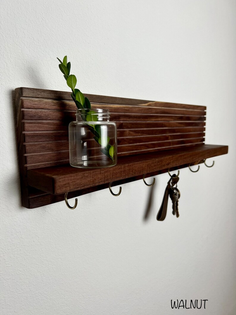 Solid Wood Entryway Organizer | Key Holder | Walnut | Cherry | Oak ...
