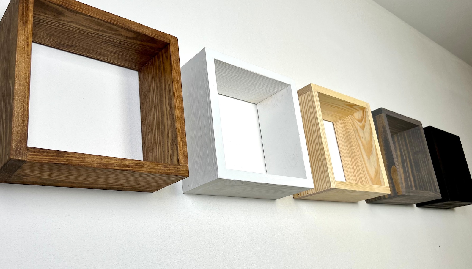 Floating Cube Shelf Large Quality Wood Shelf Hanging - Etsy
