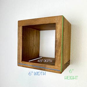 Small Floating Cube Shelf | Quality Wood Shelf | Hanging Plant Display ...