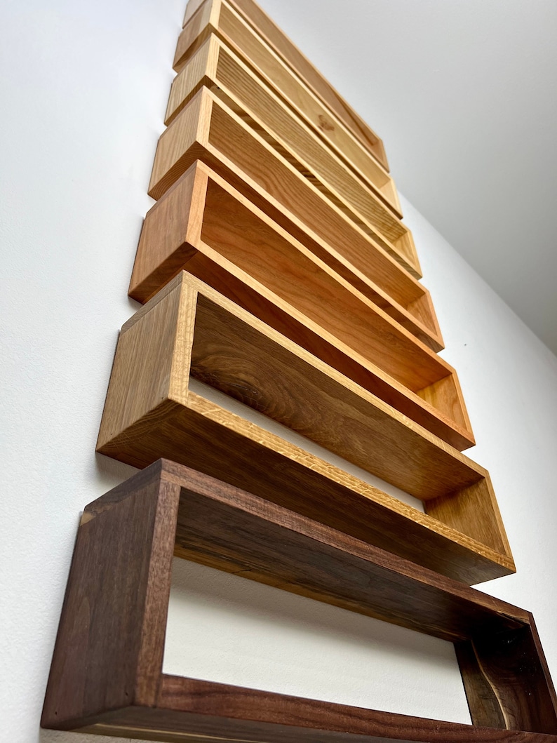 Solid Wood Rectangle Floating Shelf | Bathroom Shelf | Walnut | Oak ...