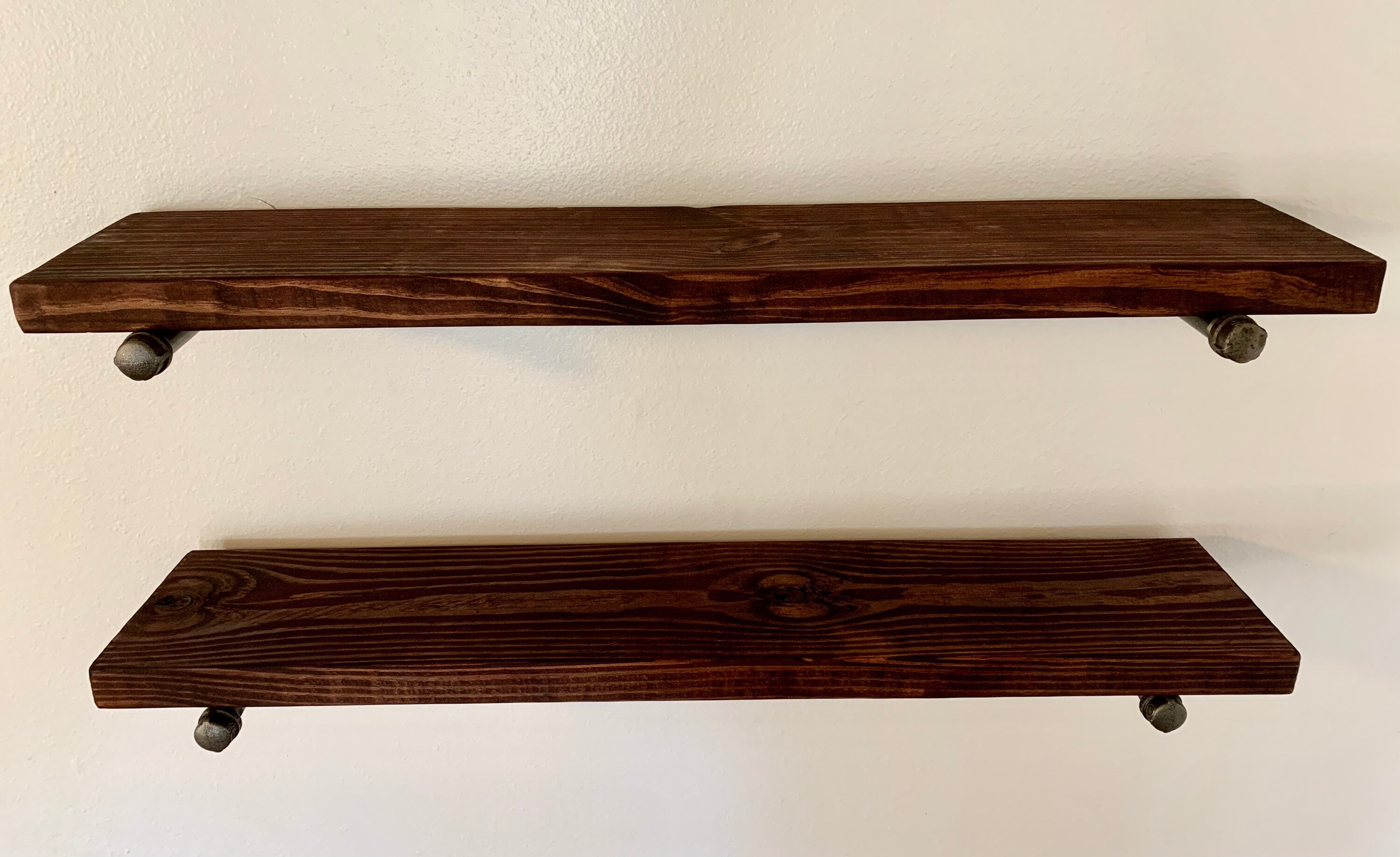 Floating Shelf with Industrial Pipe Brackets 8 inch width | Etsy