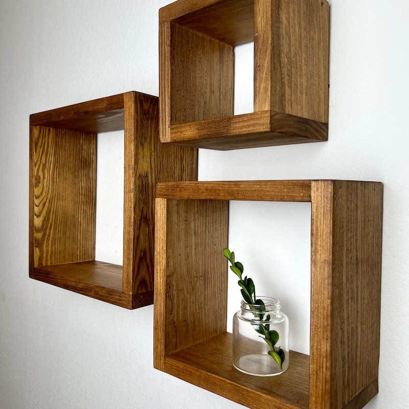 Wall Mounted Cube Storage Shelves - Etsy New Zealand