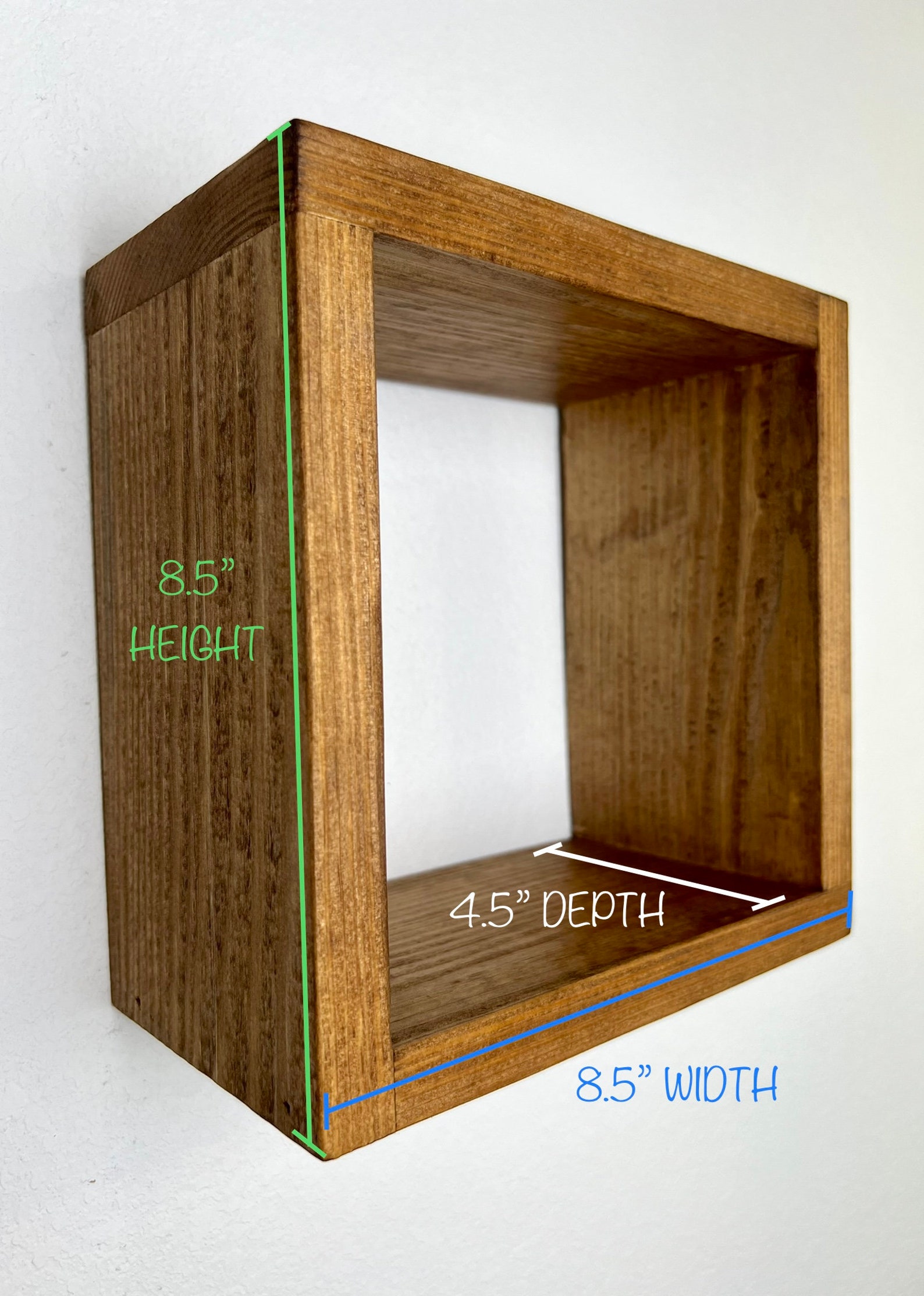 Floating Cube Shelf Medium Quality Wood Shelf Hanging - Etsy