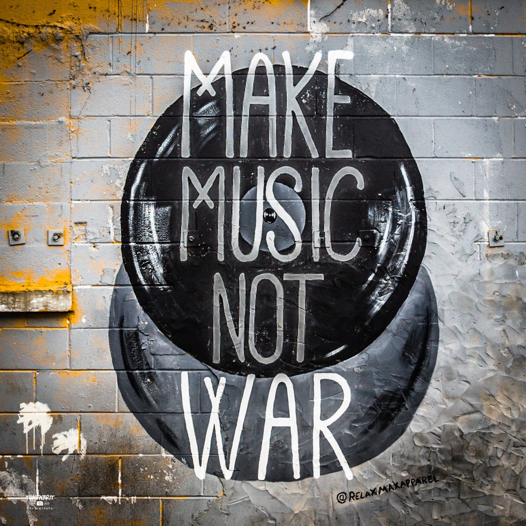 Metal Print Make Music Not War Mural 12 S Ave Nashville TN Fine Art ...
