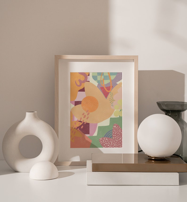 Urban Jungle III Organic Shapes, Digital, Pastel Wall Decor, Abstract ...
