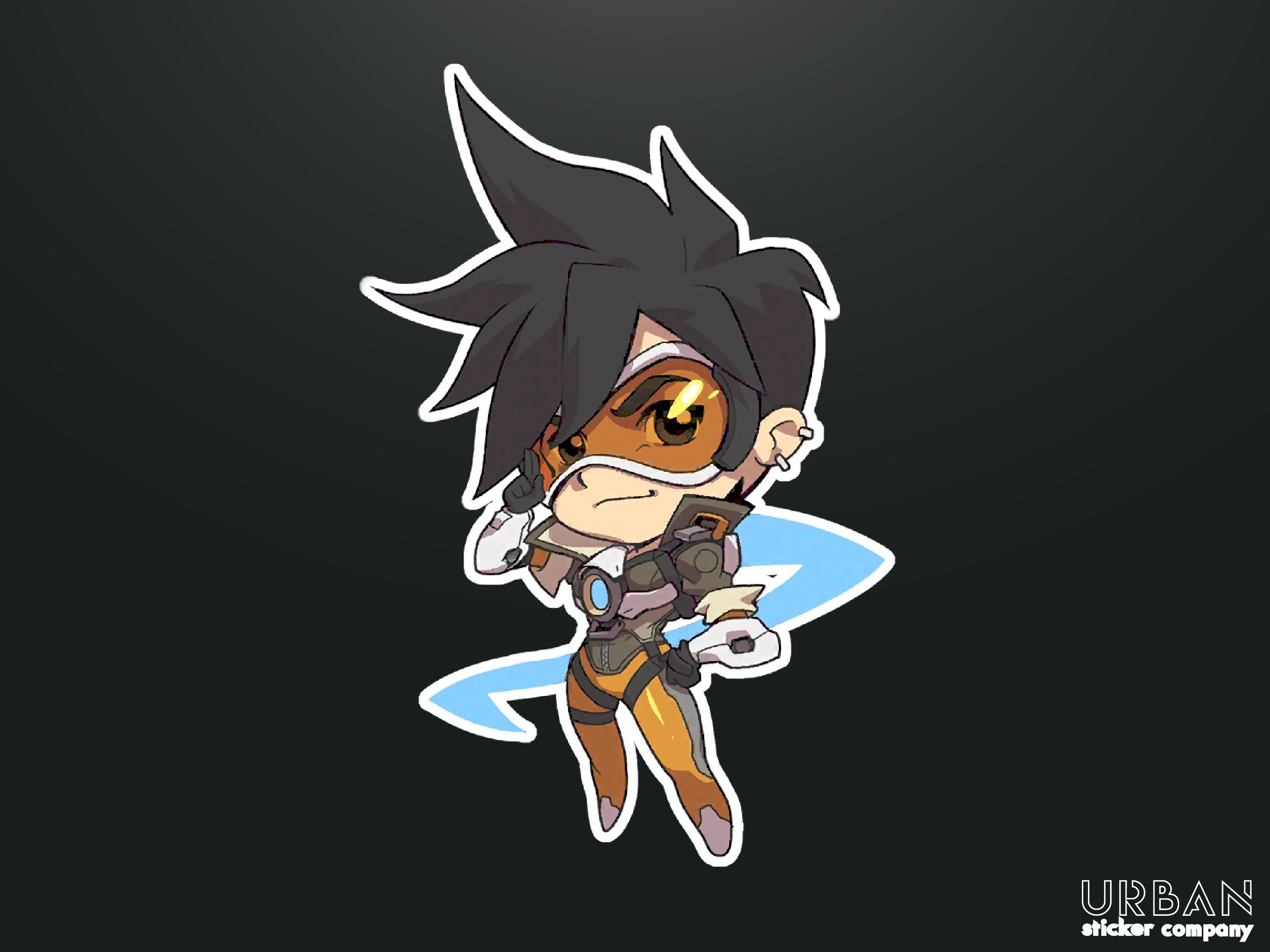 Tracer Cute Spray Overwatch Waterproof Sticker | Etsy