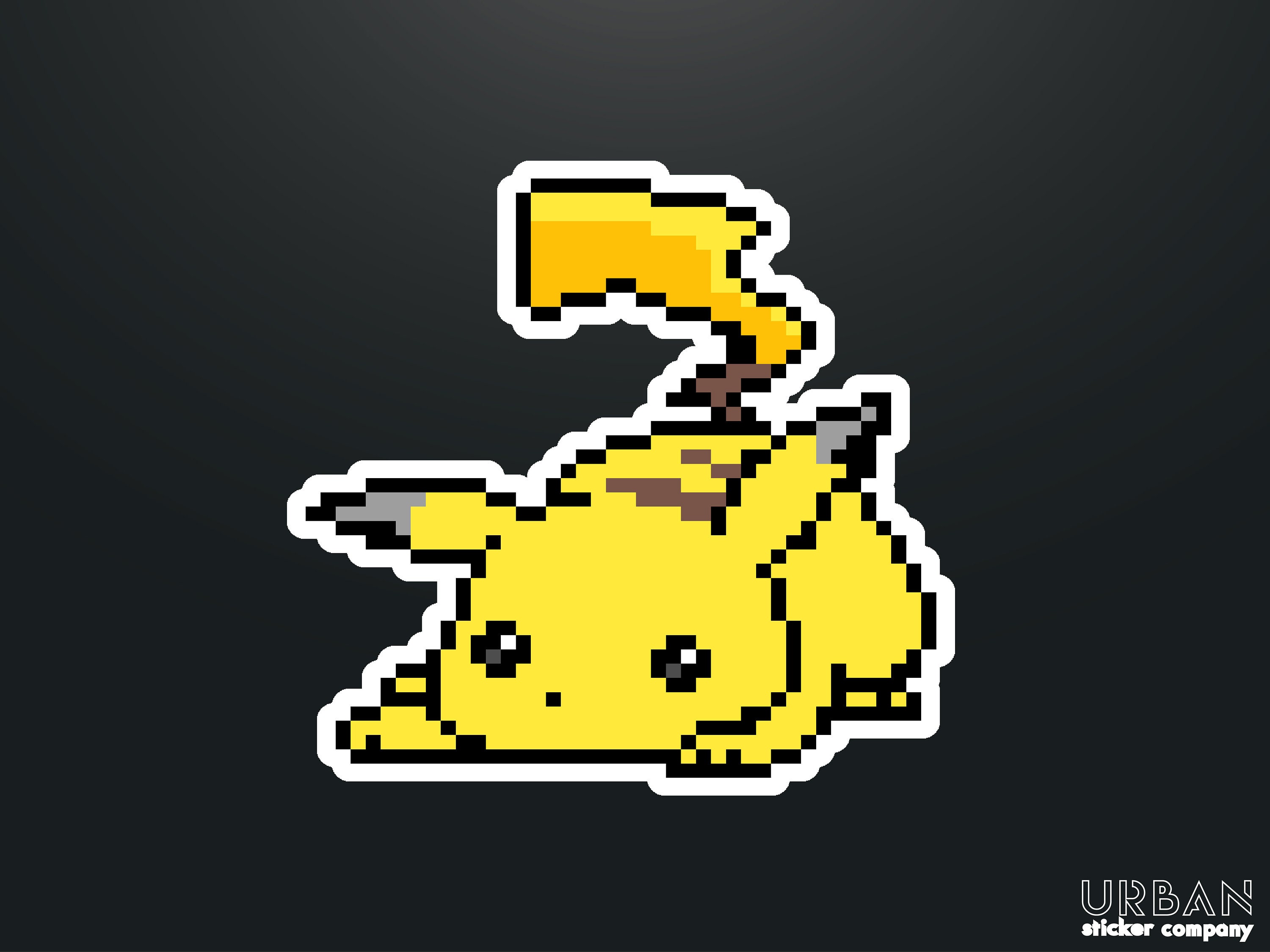 8 Bit Lounging Pikachu Waterproof Sticker | Etsy