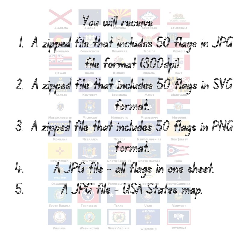 Printable USA Capital and States Flags Collection 50 US State - Etsy