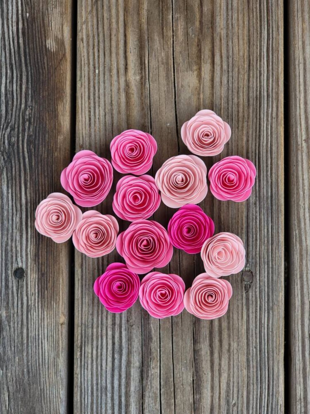 25 Shades of Pink Paper Roses. Wedding Table Decor.bridal Shower Decor ...