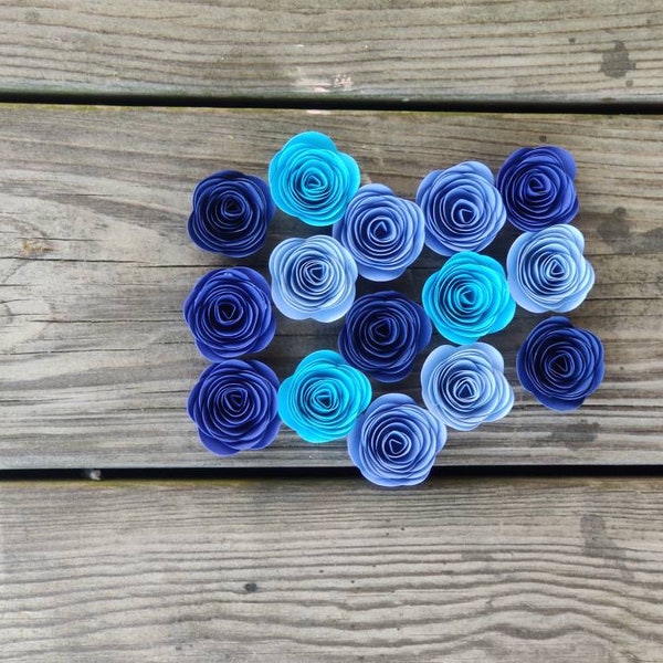 Blue Paper Flowers - Etsy