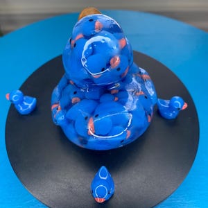 Blue Duck With Mini Blue Ducks, One of a Kind Resin Duck, Youve Been ...