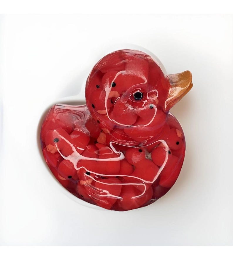 Multi Colored Duck, Mini Multi Colored Ducks in Resin, Rainbow Duck ...