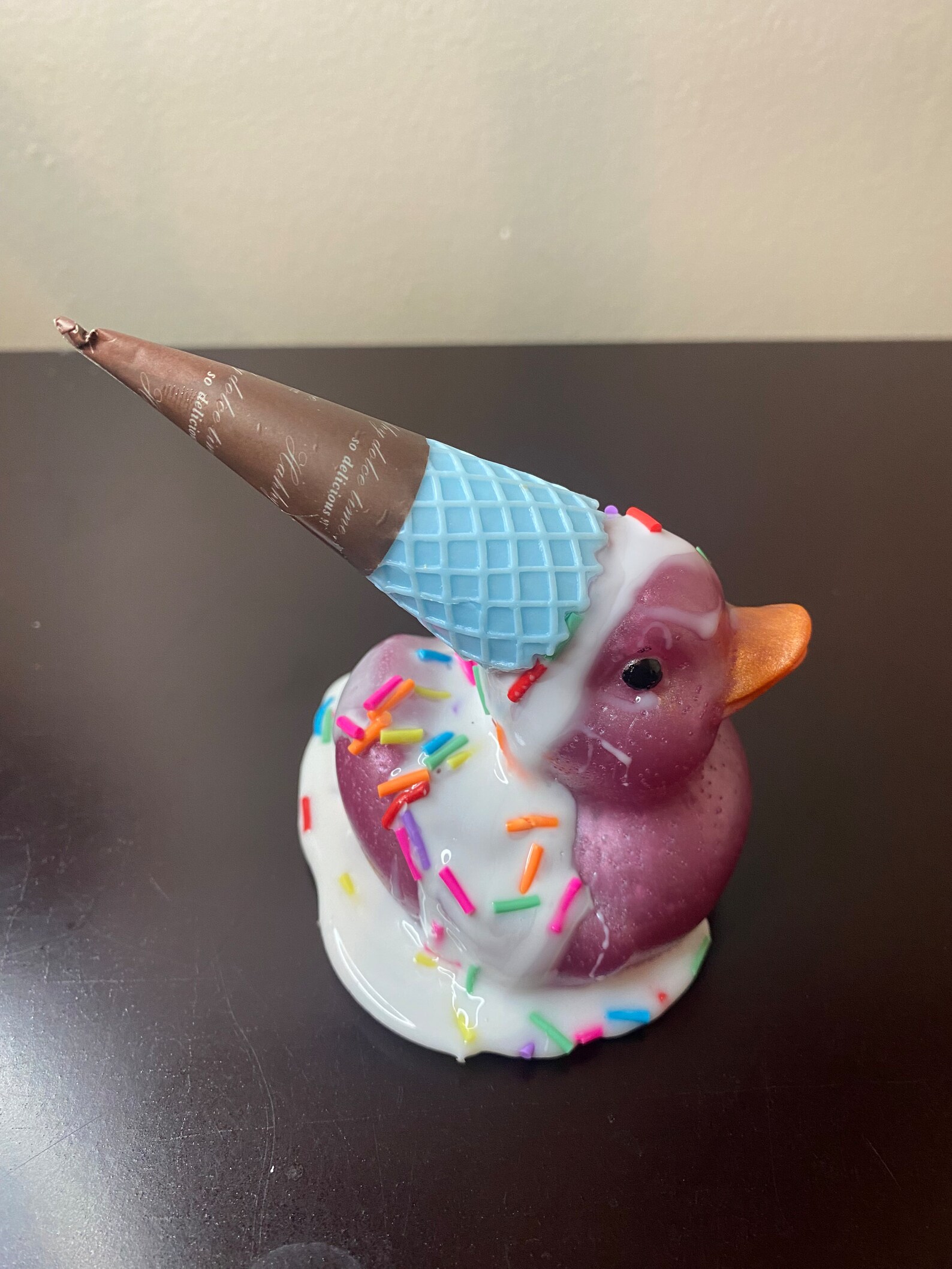 Duck Icecream Duck Resin Duck With Sprinkles and Ice Cream Cone Cute ...