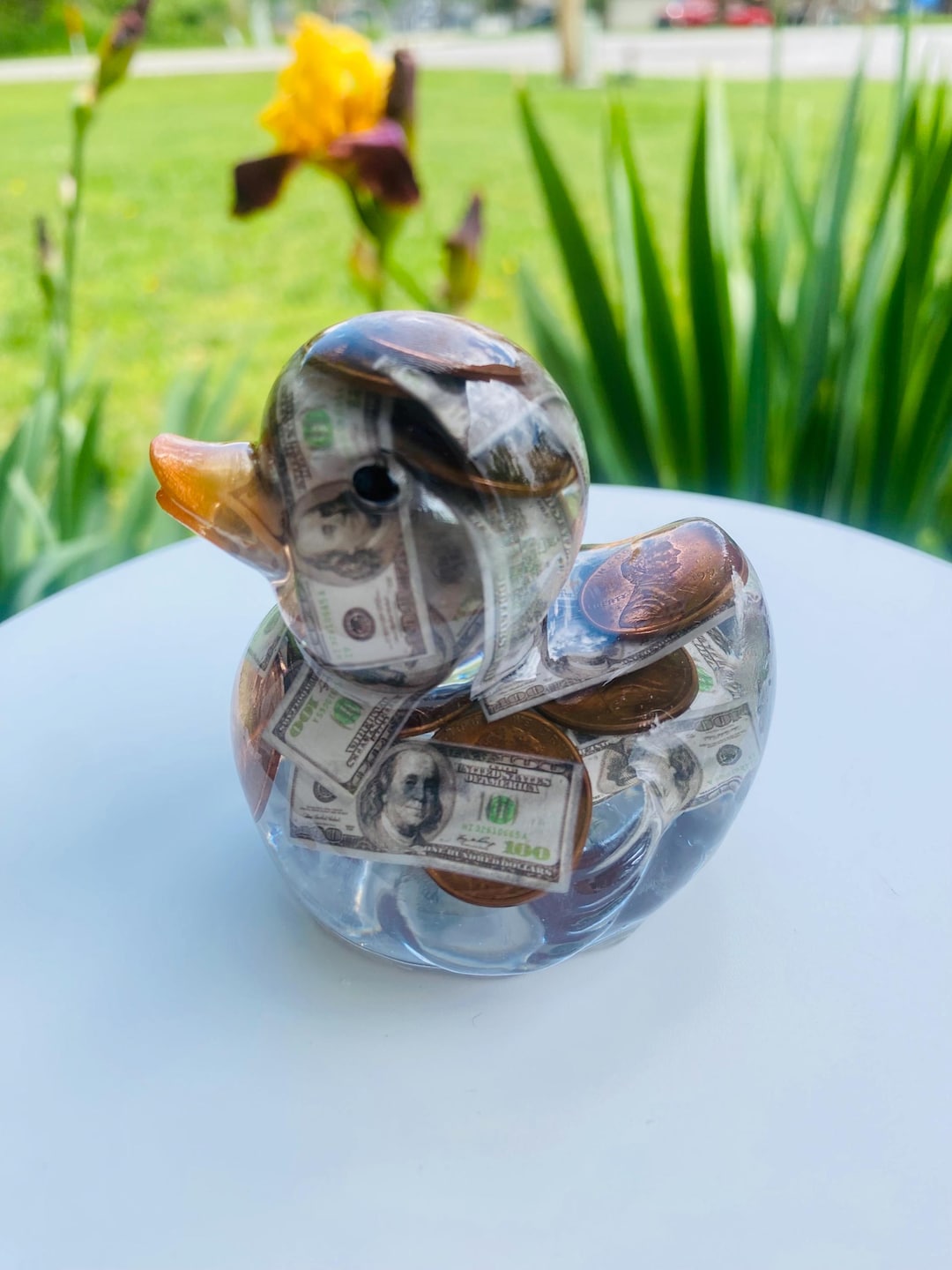 Money Duck! Pennies and Mini 100 Bills, Poker Duck, Resin Duck, Casino ...