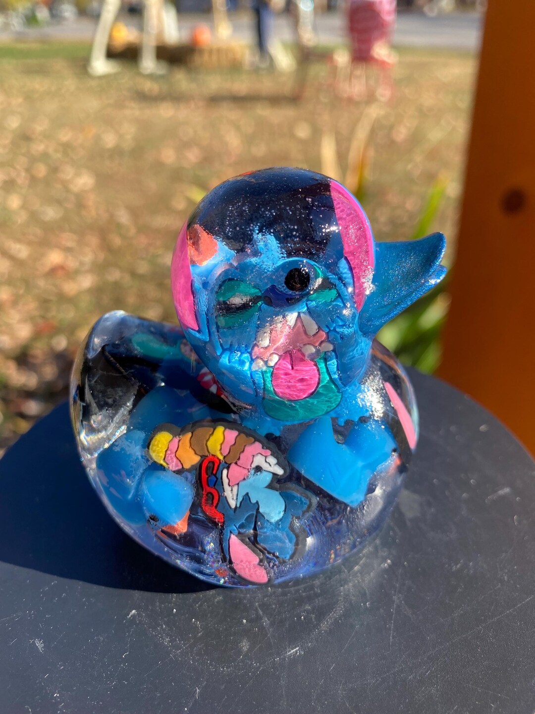 Stitch Duck, Lilo and Stitch Themed Duck, One of a Kind Resin Duck ...