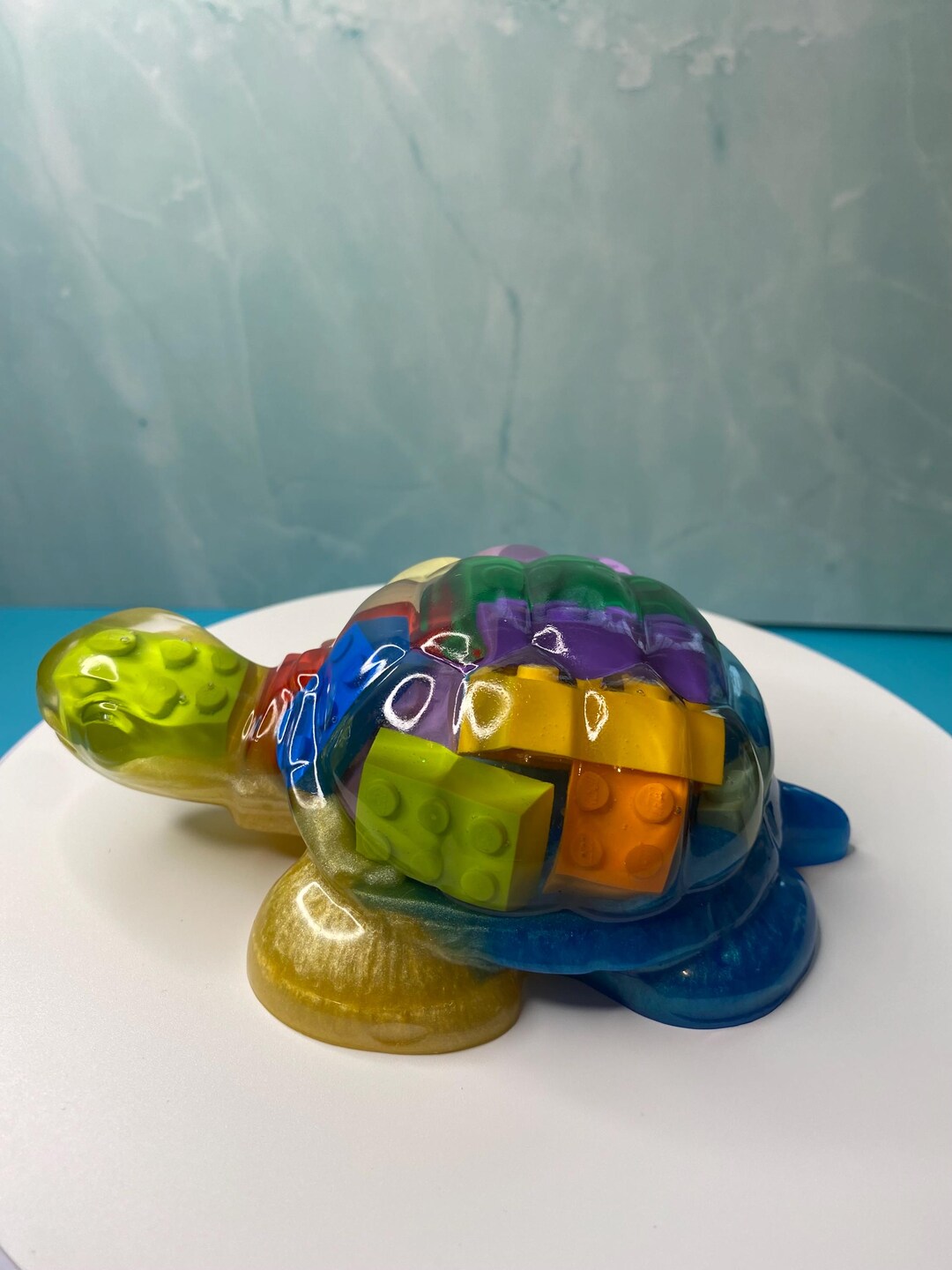 Building Block Turtle, Building Blocks, Resin Art Turtle Pet Owner ...