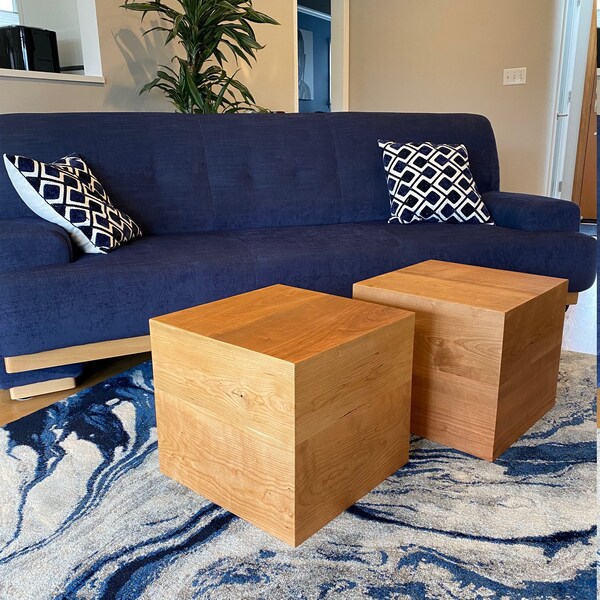 Walnut Cube Coffee Tables - Etsy