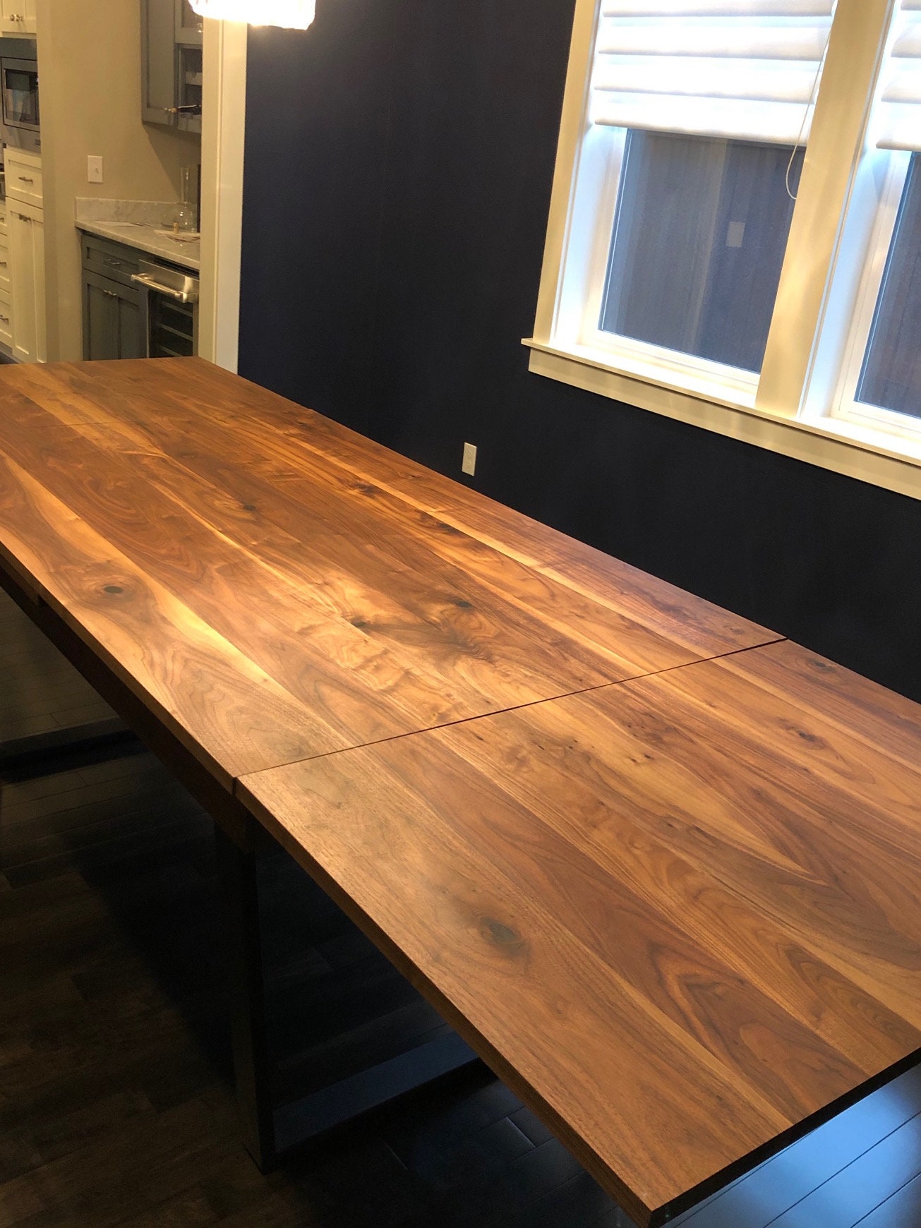 Solid Walnut Hardwood Extension Dining Table 40 X 63 extends to 117 ...