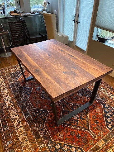 Solid Walnut Hardwood Extension Dining Table 40 X 63 extends to 117 ...