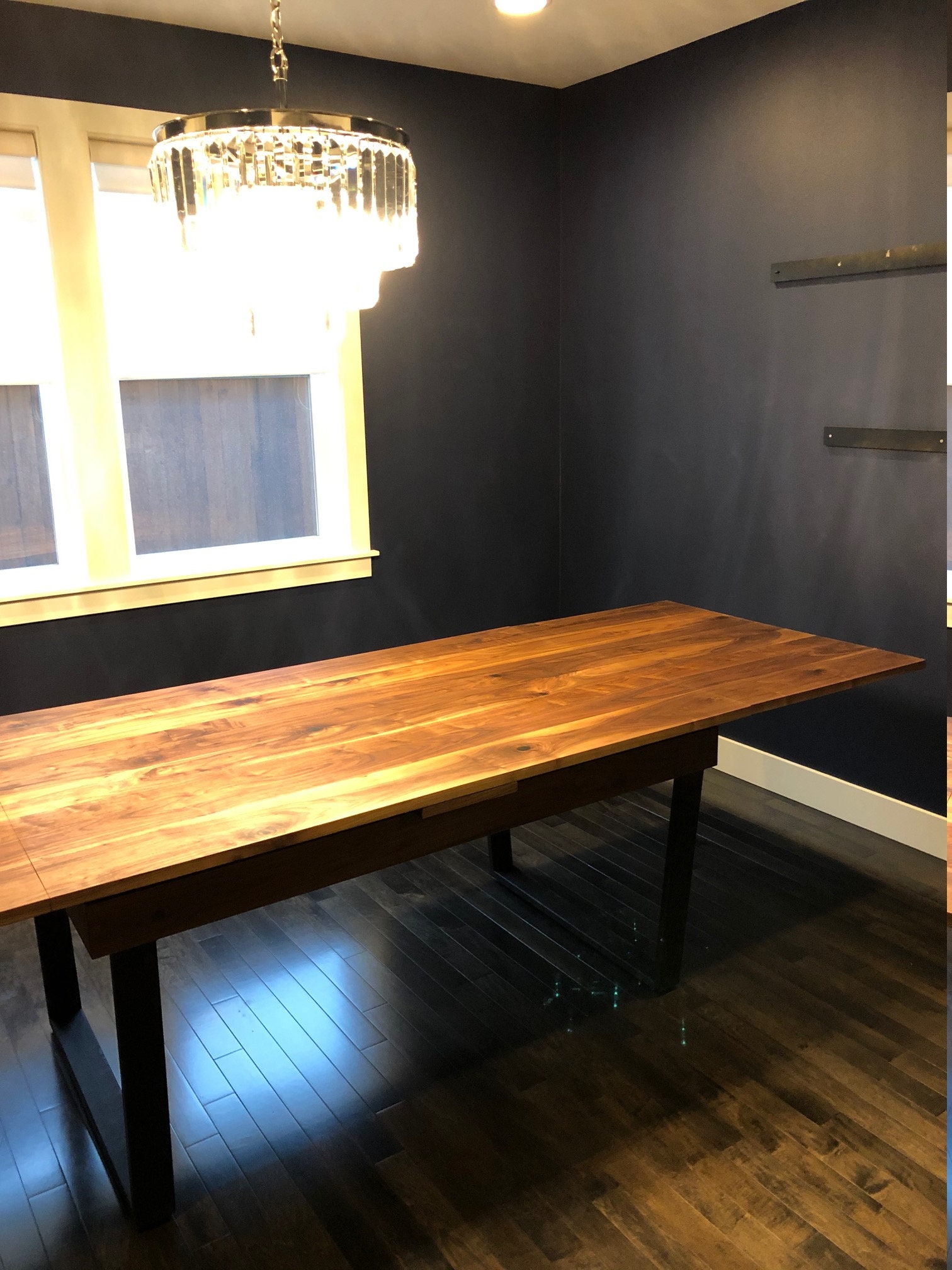 Solid Walnut Hardwood Extension Dining Table 40 X 63 extends to 117 ...