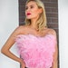 Beautiful Pale Pink Feather Tube Top Pink Crop Top Bridesmaid Feather ...