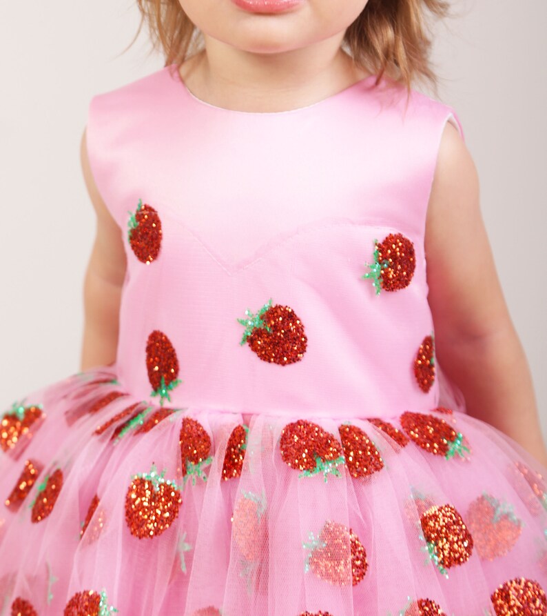 Strawberry Girl Tulle Dress Baby Dress First Birthday Outfit | Etsy