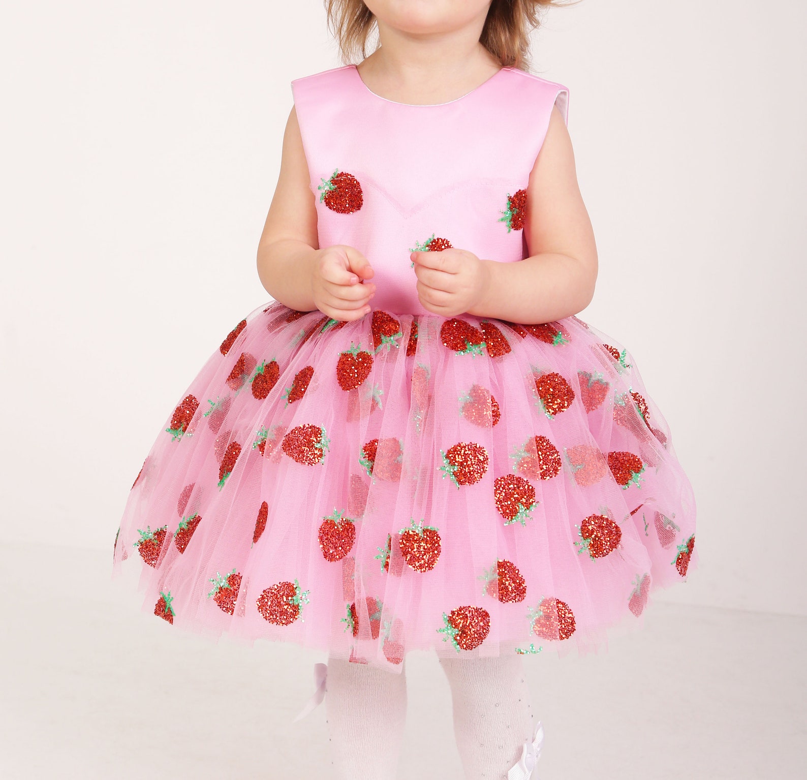 Strawberry Girl Tulle Dress Baby Dress First Birthday Outfit | Etsy