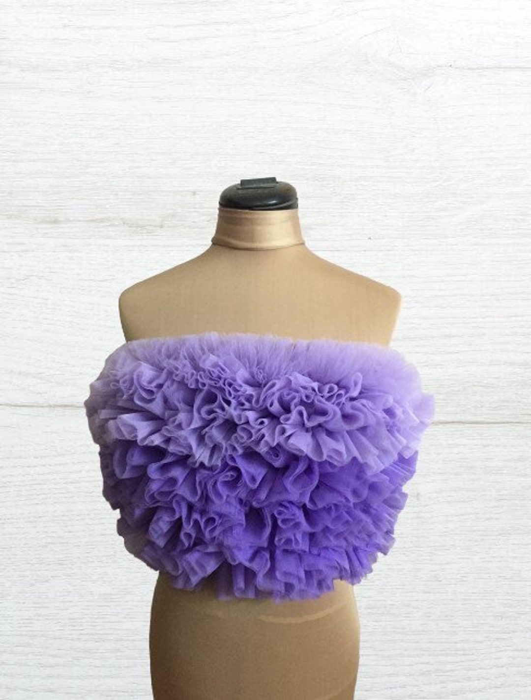 Violet Tulle Top Crop Top Bridesmaids Top Violet Ruffle Woman Top ...