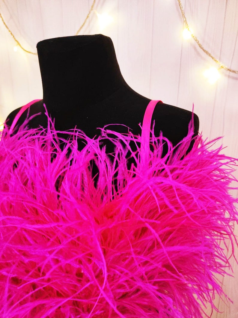 Beautiful Fuchsia Feather Tube Top Feather Crop Top - Etsy