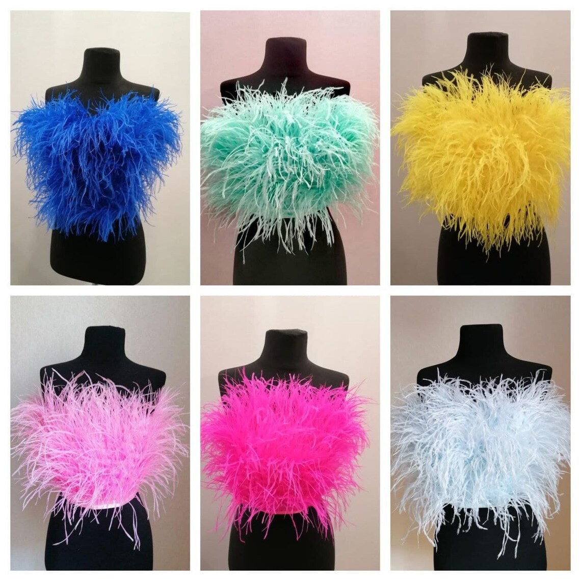 Beautiful Feather Tube Top Feather Crop Top Bridesmaids Top - Etsy