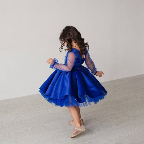 Navy Blue Flower Girl Dress - Etsy