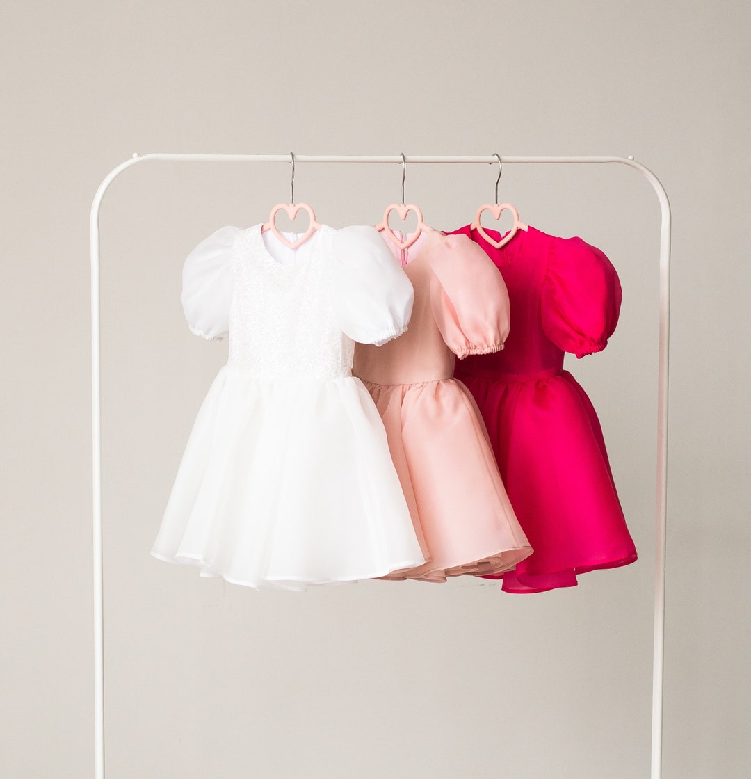 Girl Organza Dress Flower Girl Dress Ivory First Birthday Outfit Ivory ...