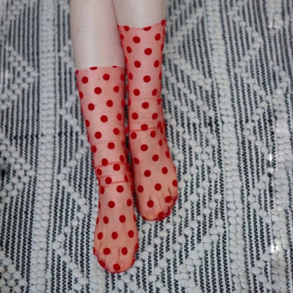 Red Heel Socks - Etsy