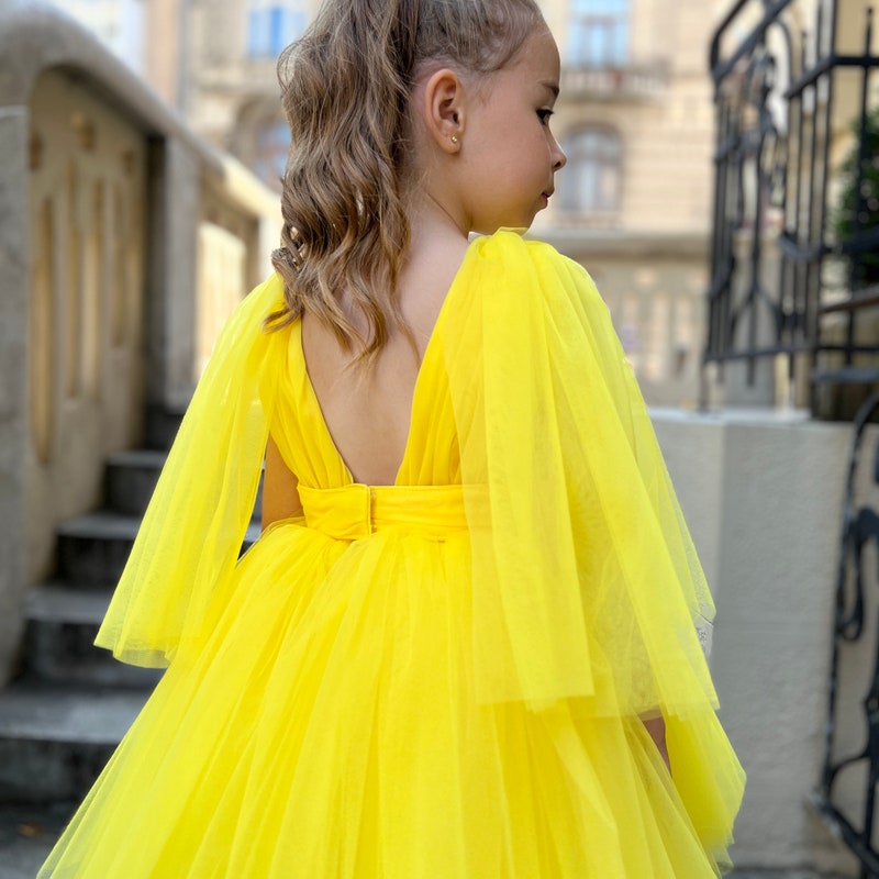 Yellow Flower Girl Dress - Etsy