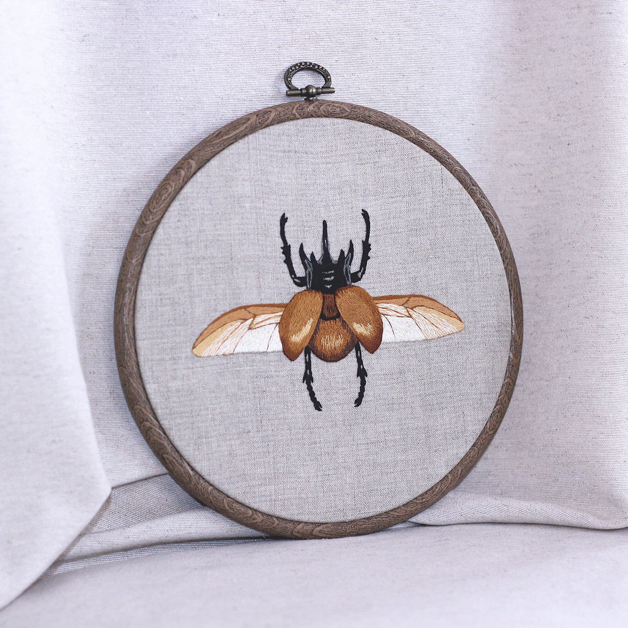 Beetle Embroidery Embroidery Hoop Art Insect Embroidery | Etsy
